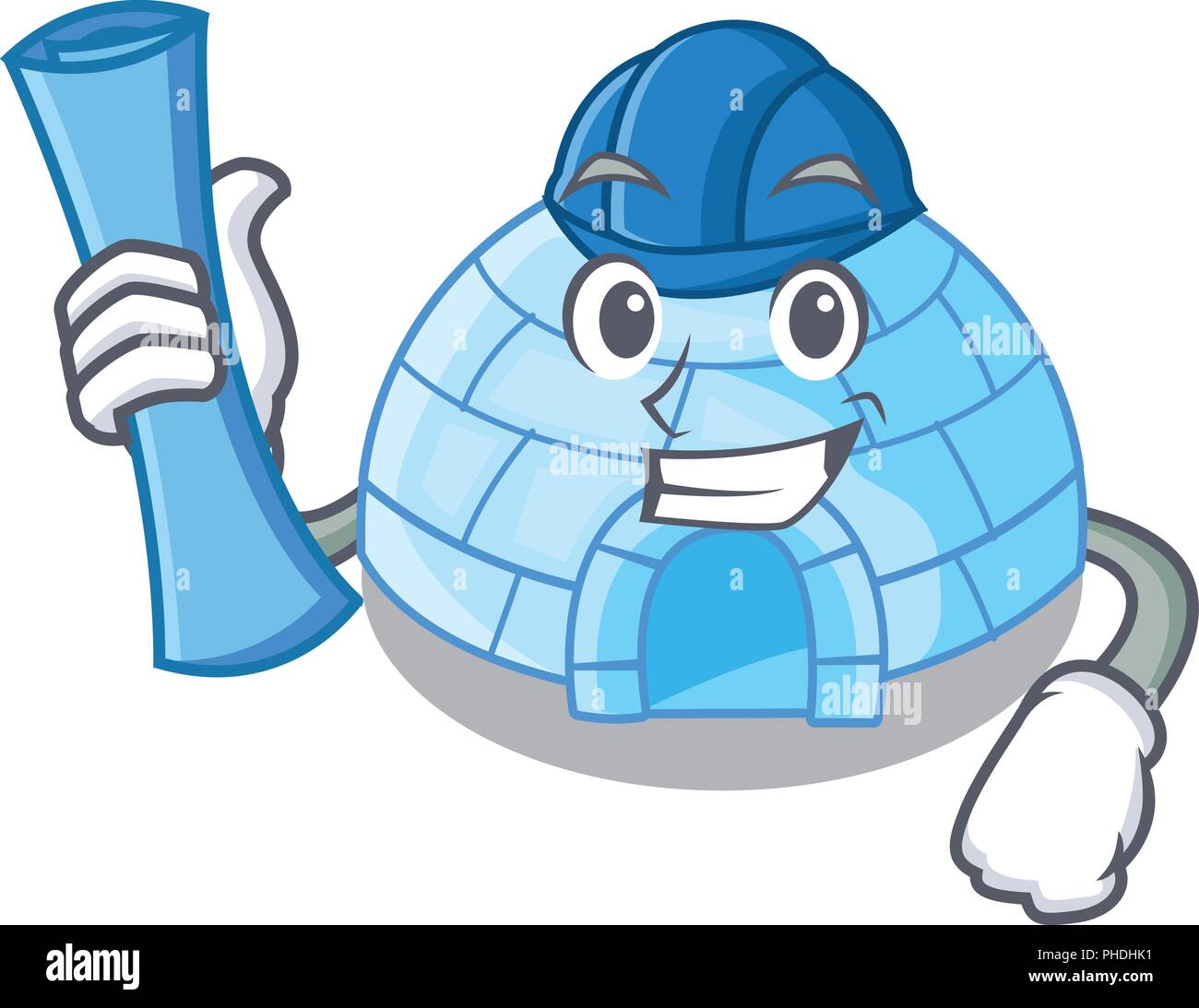 Architect cartoon dome igloo ice house snow vector illustration Stock ...