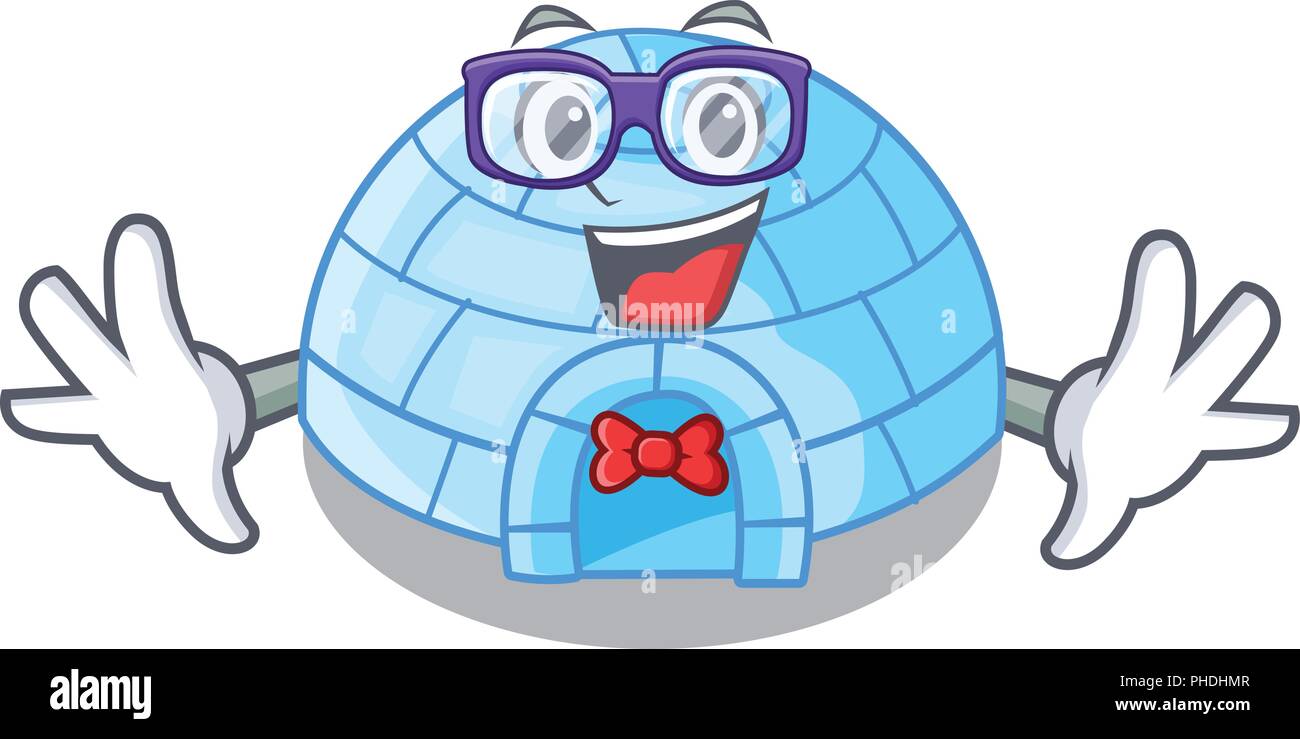 Geek cartoon dome igloo ice house snow vector illustration Stock Vector ...