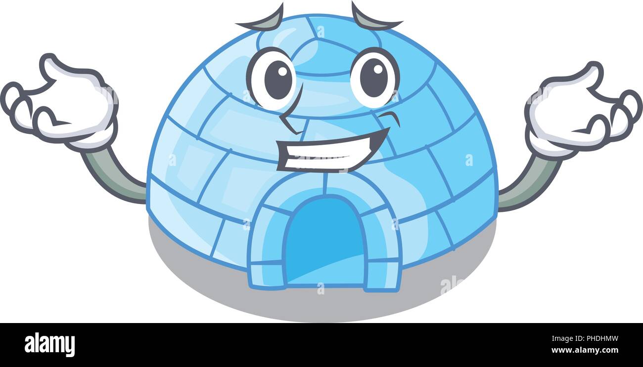 Grinning cartoon dome igloo ice house snow vector illustration Stock ...