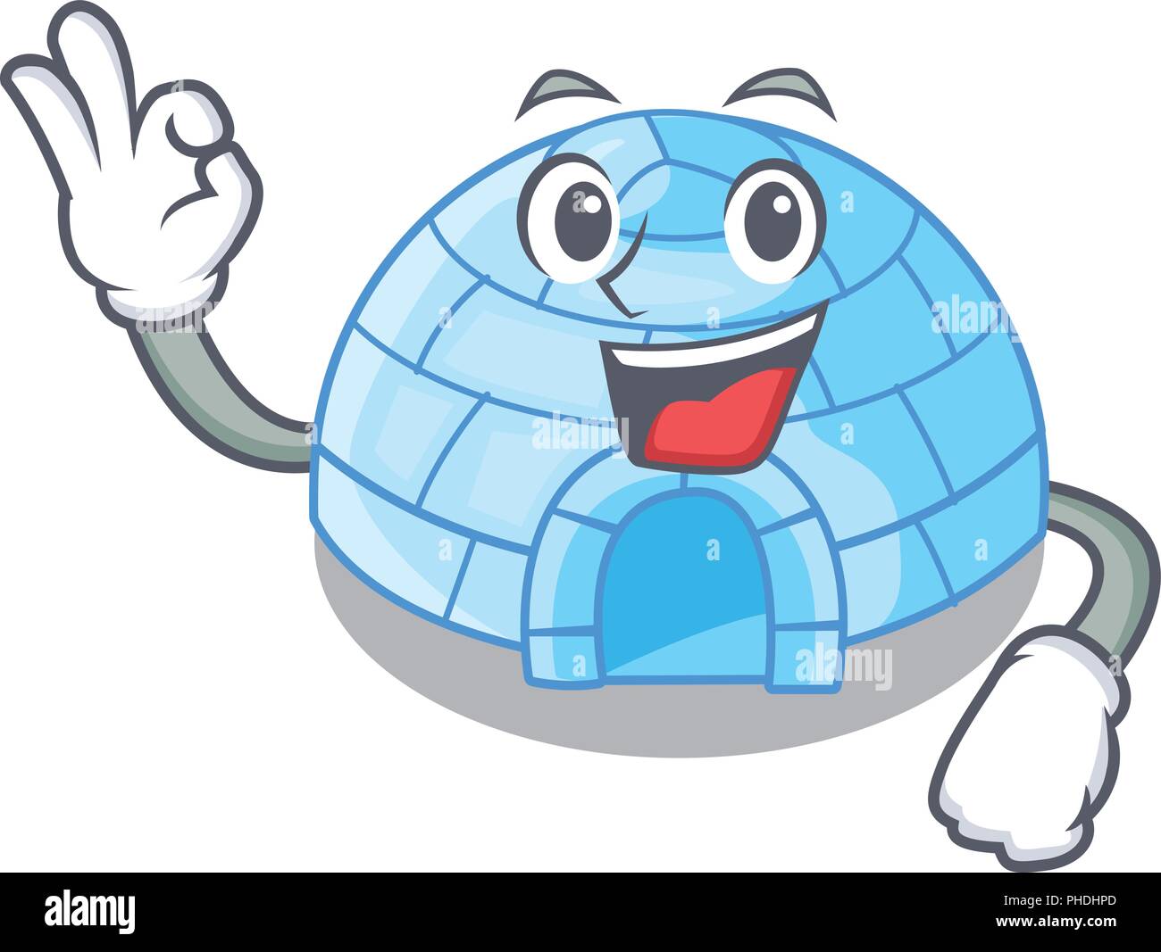Okay cartoon dome igloo ice house snow vector illustration Stock Vector ...