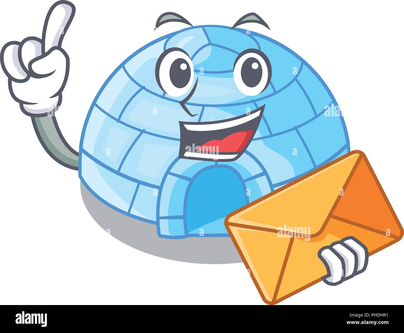 With envelope cartoon dome igloo ice house snow vector illustration ...