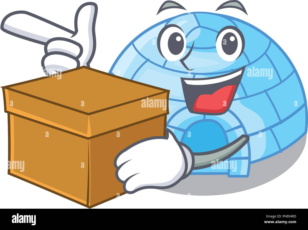 With box cartoon dome igloo ice house snow vector illustration Stock ...