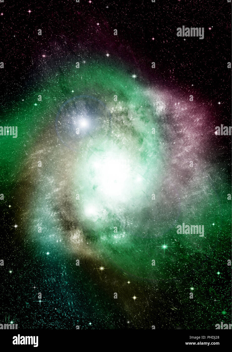 Stars, dust and gas nebula in a far galaxy Stock Photo - Alamy
