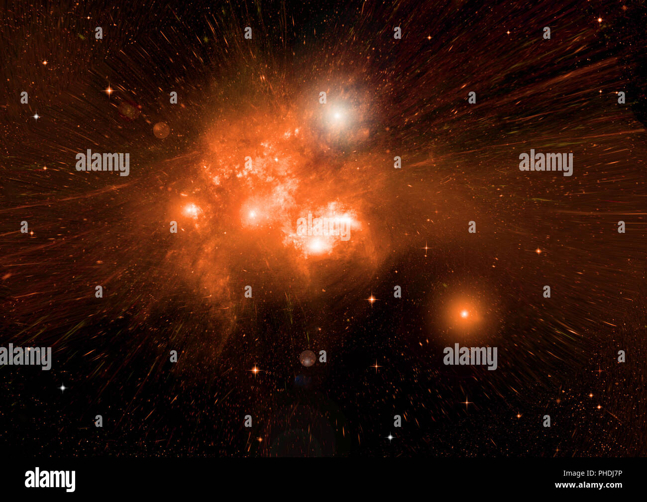 Stars, dust and gas nebula in a far galaxy Stock Photo - Alamy