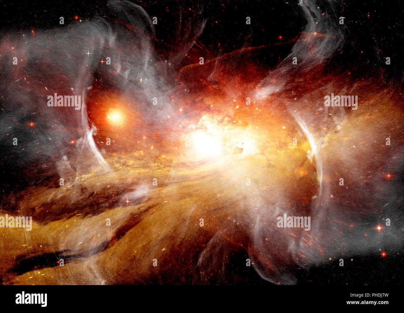 Stars, dust and gas nebula in a far galaxy Stock Photo - Alamy