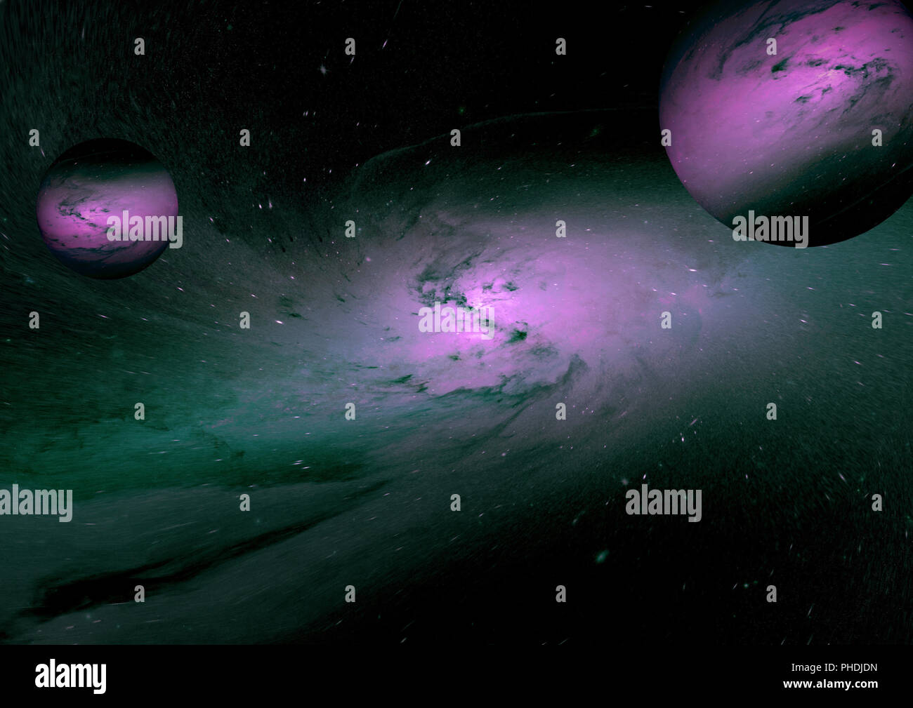 Stars, dust and gas nebula in a far galaxy Stock Photo - Alamy