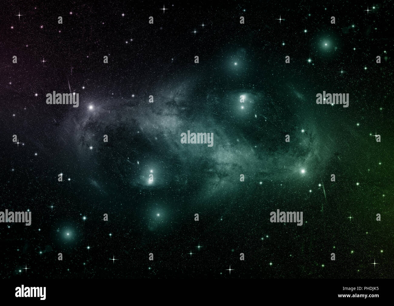 Stars, dust and gas nebula in a far galaxy Stock Photo - Alamy