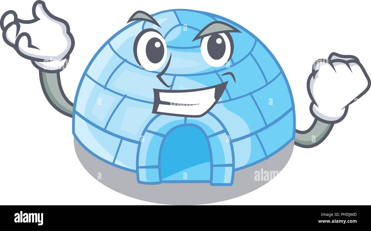 Successful cartoon dome igloo ice house snow vector illustration Stock ...