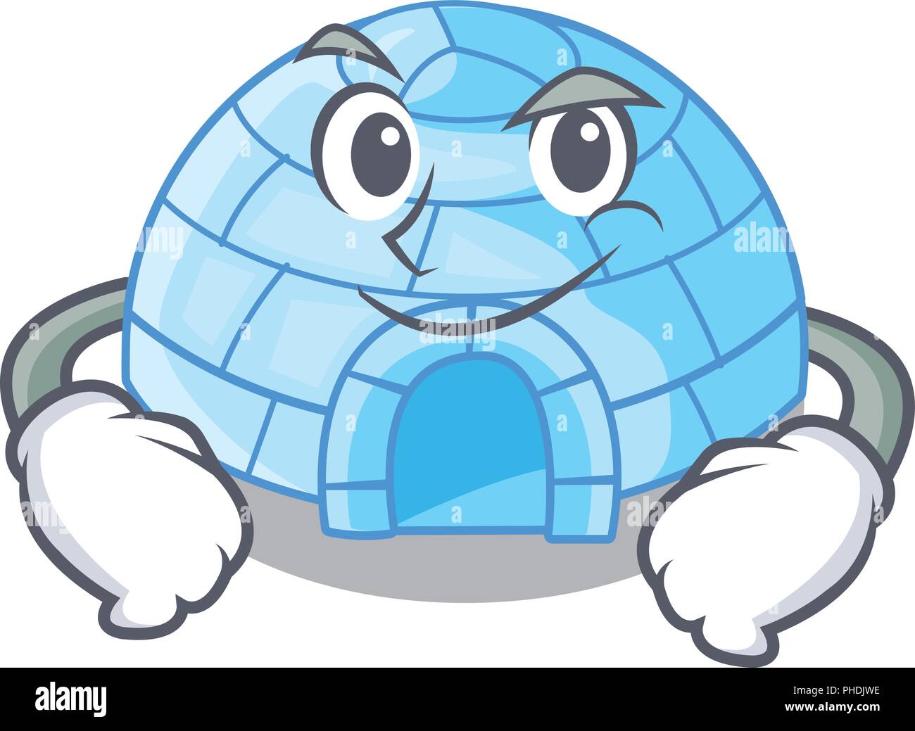 Smirking cartoon dome igloo ice house snow vector illustration Stock ...