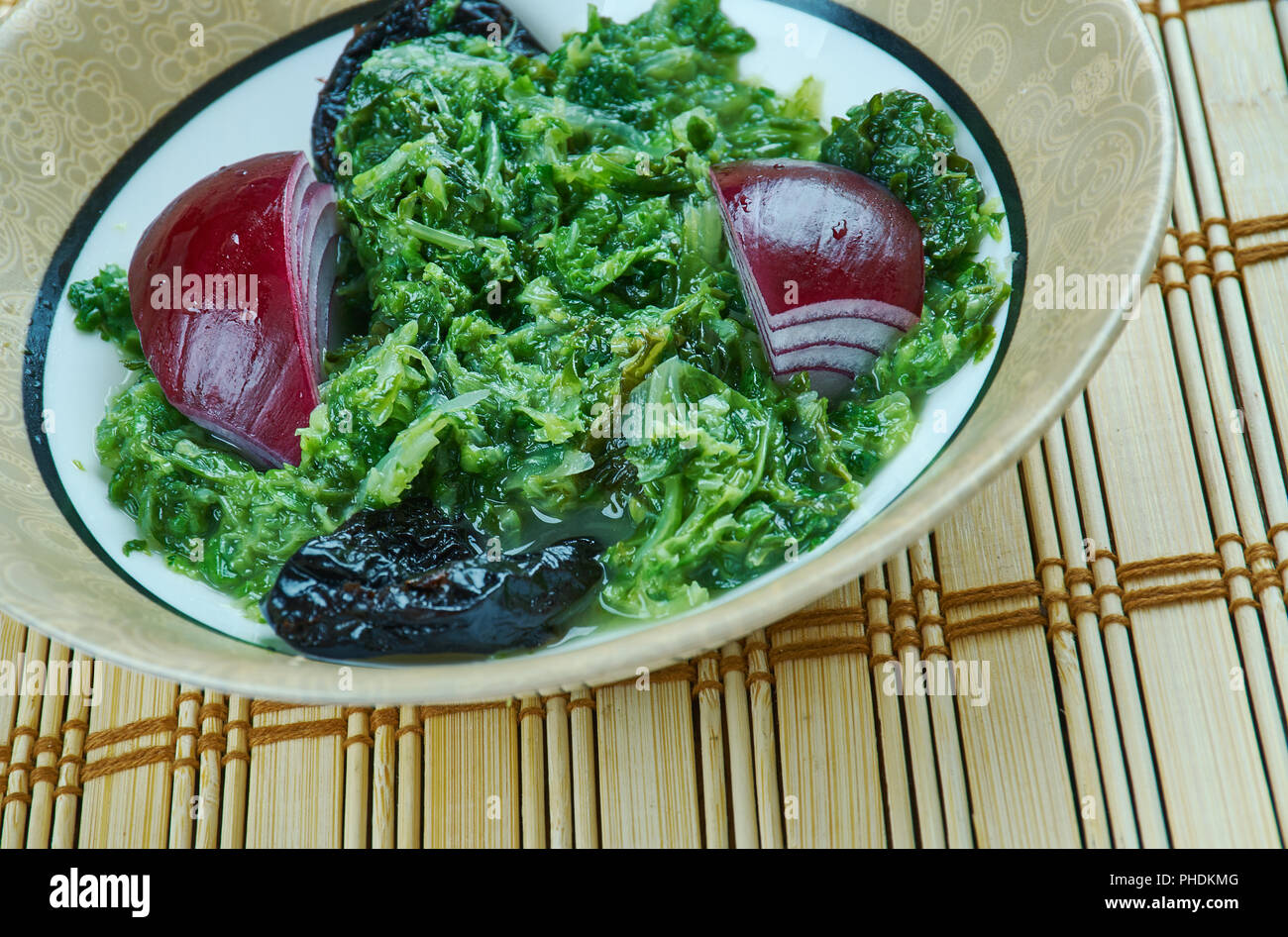 Khoresh Aloo Esfenaj Stock Photo - Alamy