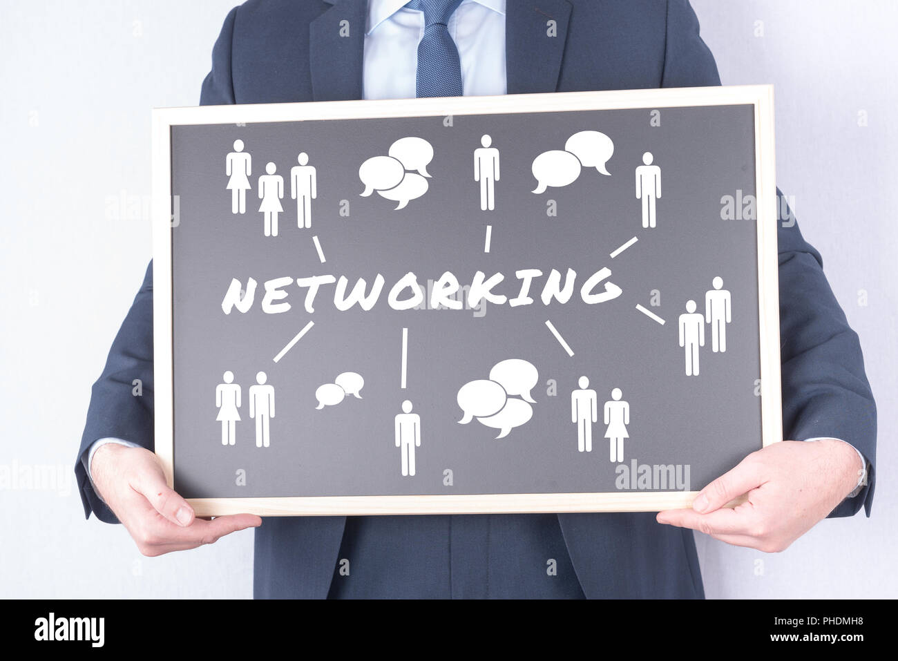 Networking in the business world with many contacts Stock Photo - Alamy