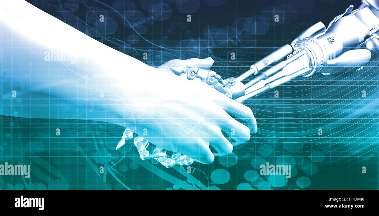 Machine Learning and Collaborating with Human Workforce Stock Photo - Alamy