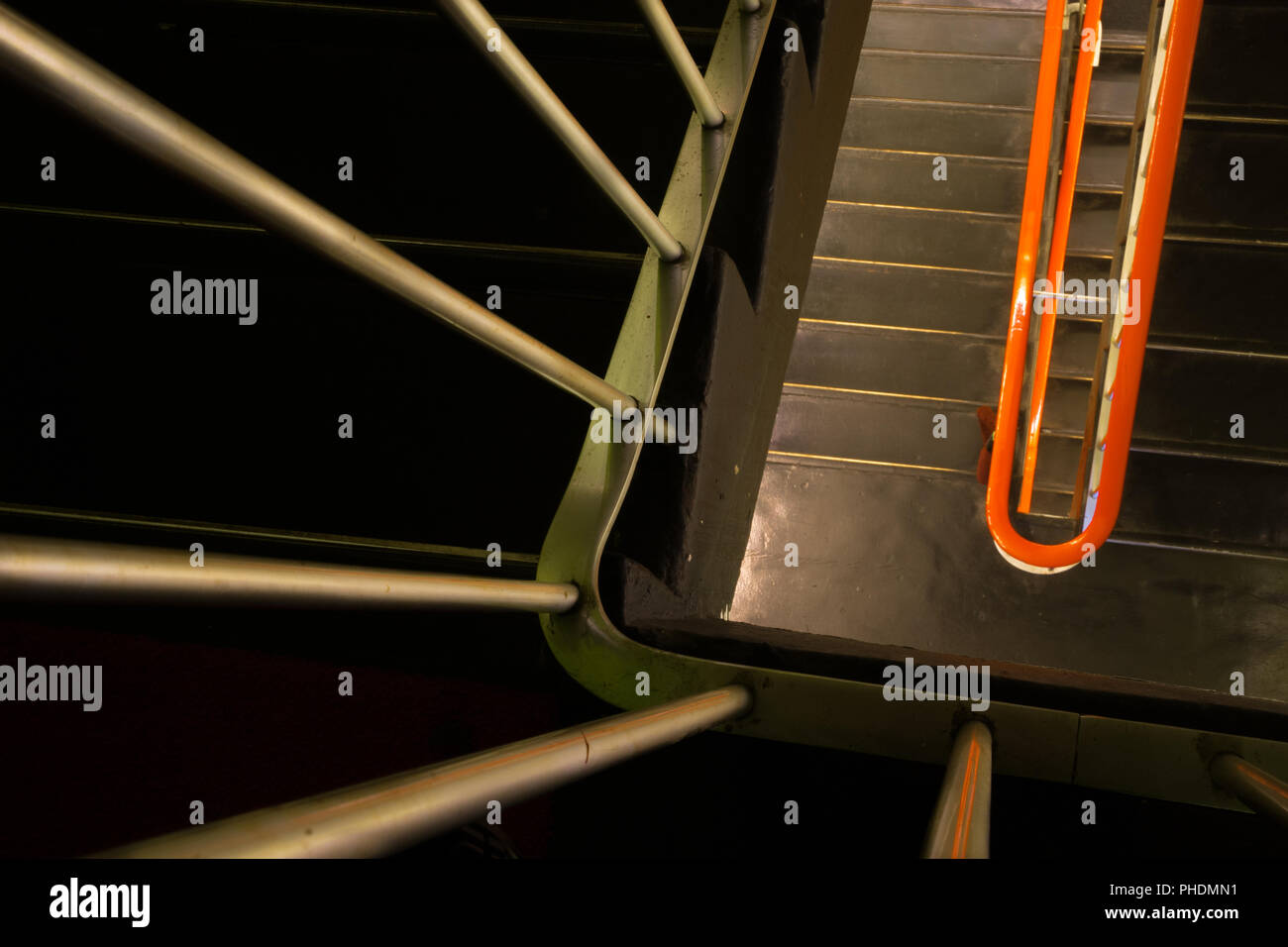 Stairway and red railing hi-res stock photography and images - Alamy