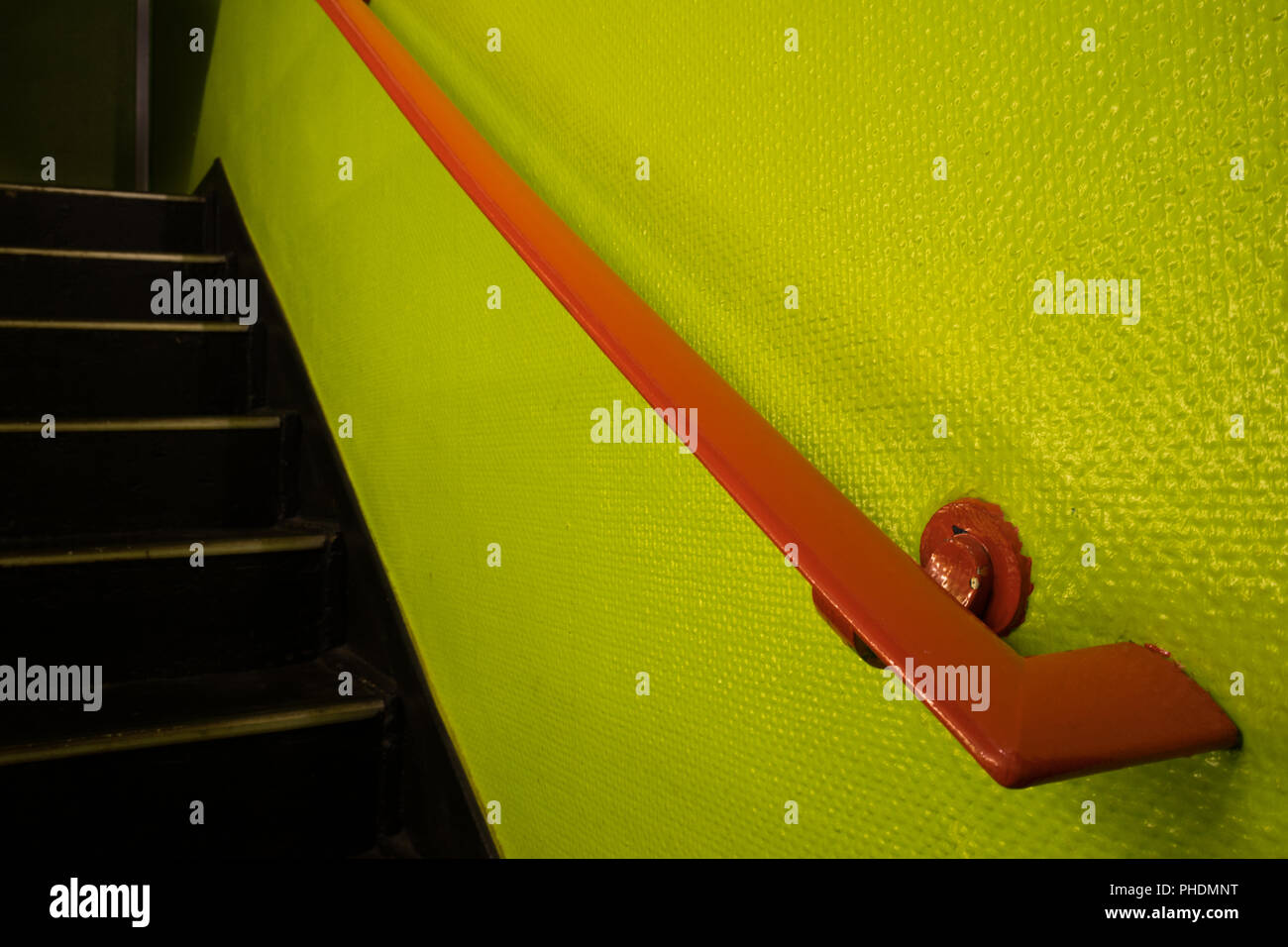 Stairway and red railing hi-res stock photography and images - Alamy