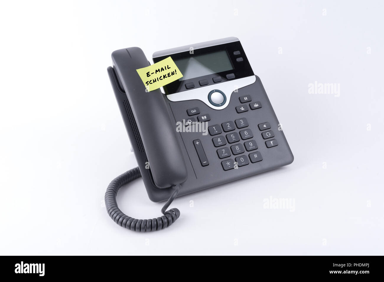 Telephone with sticker email Stock Photo - Alamy
