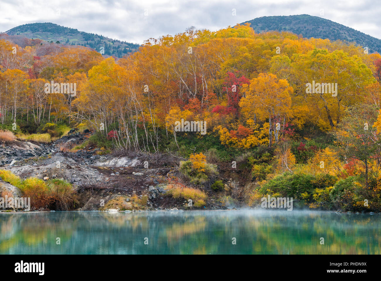 Autumn Onsen Lake Aomori Japan Stock Photo - Alamy
