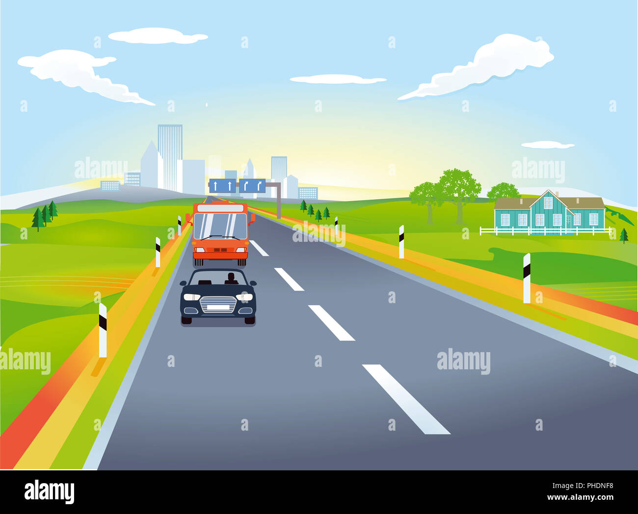 Highway traffic illustration hi-res stock photography and images - Alamy