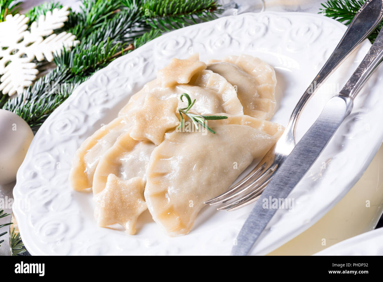 Traditional christmas pierogi Stock Photo - Alamy