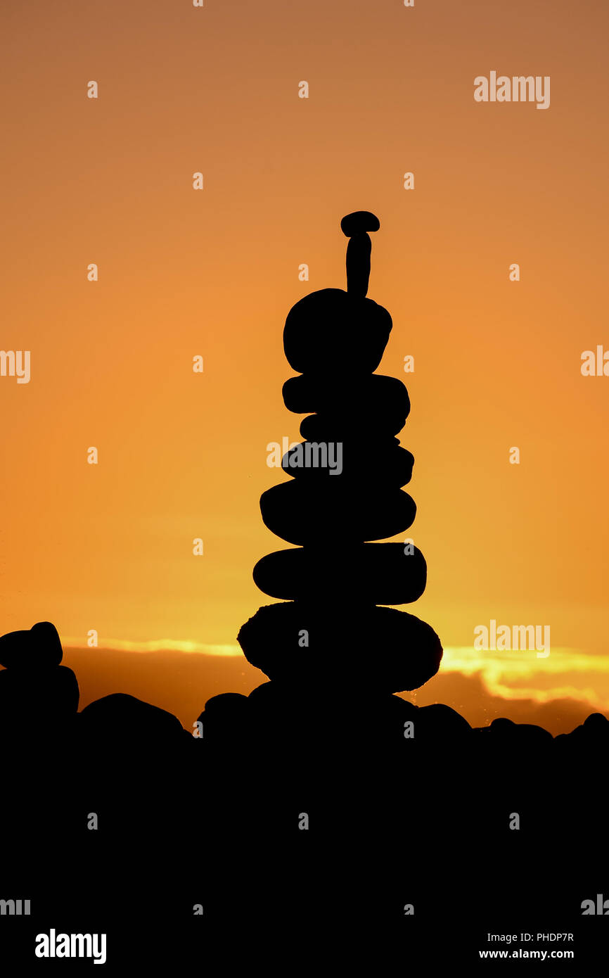 Stack of stones on the sea beach Stock Photo - Alamy