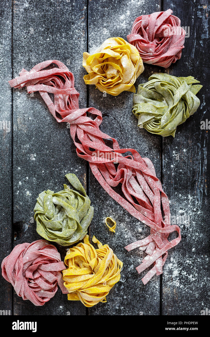 Homemade colorful pasta Stock Photo - Alamy
