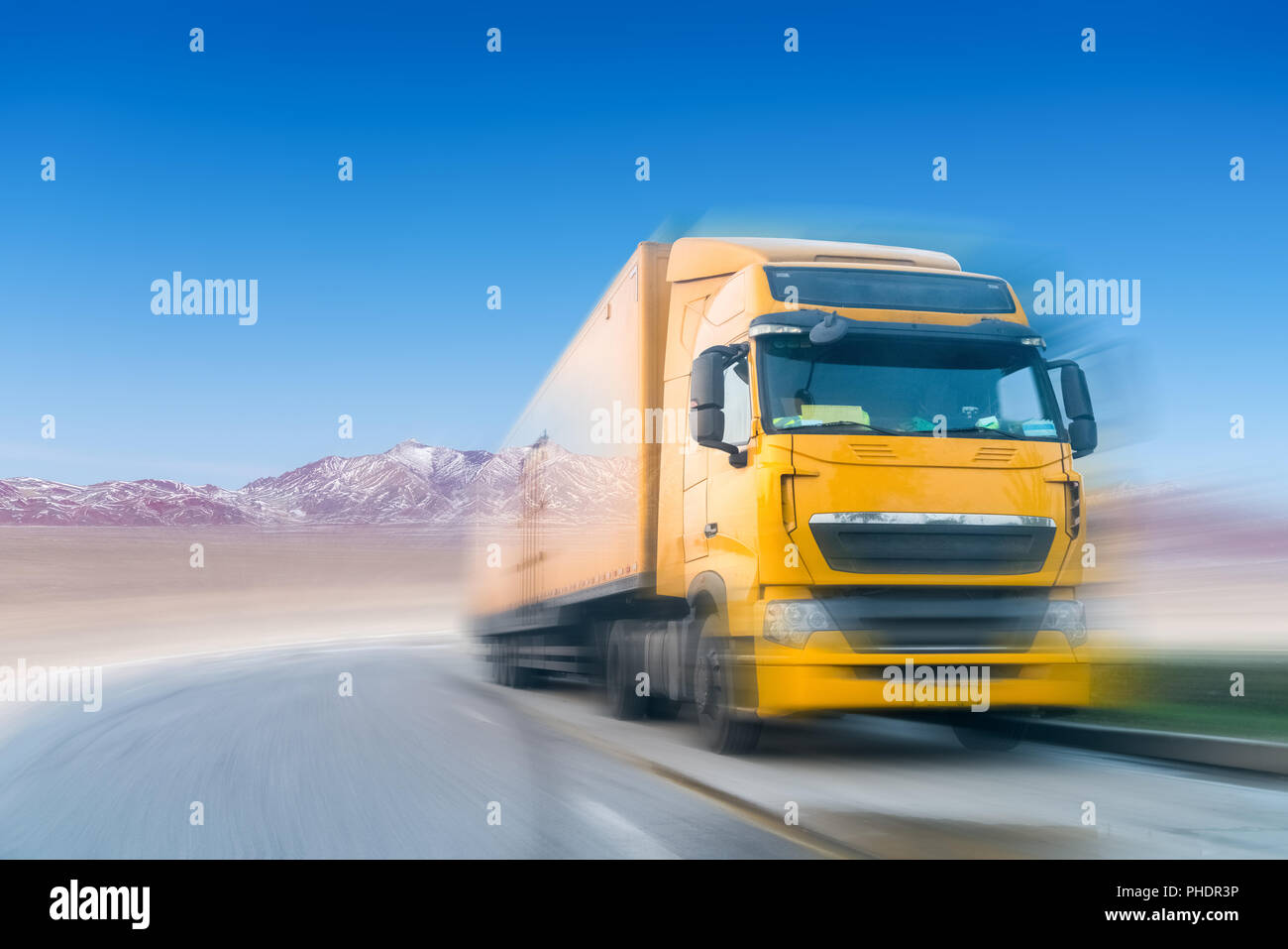 truck motion blur on plateau Stock Photo - Alamy