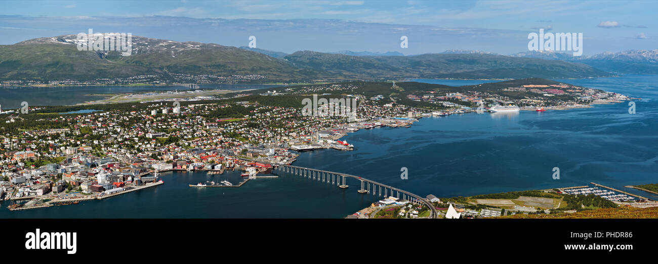 Panoramic view of Tromso and its port, Norway Stock Photo - Alamy