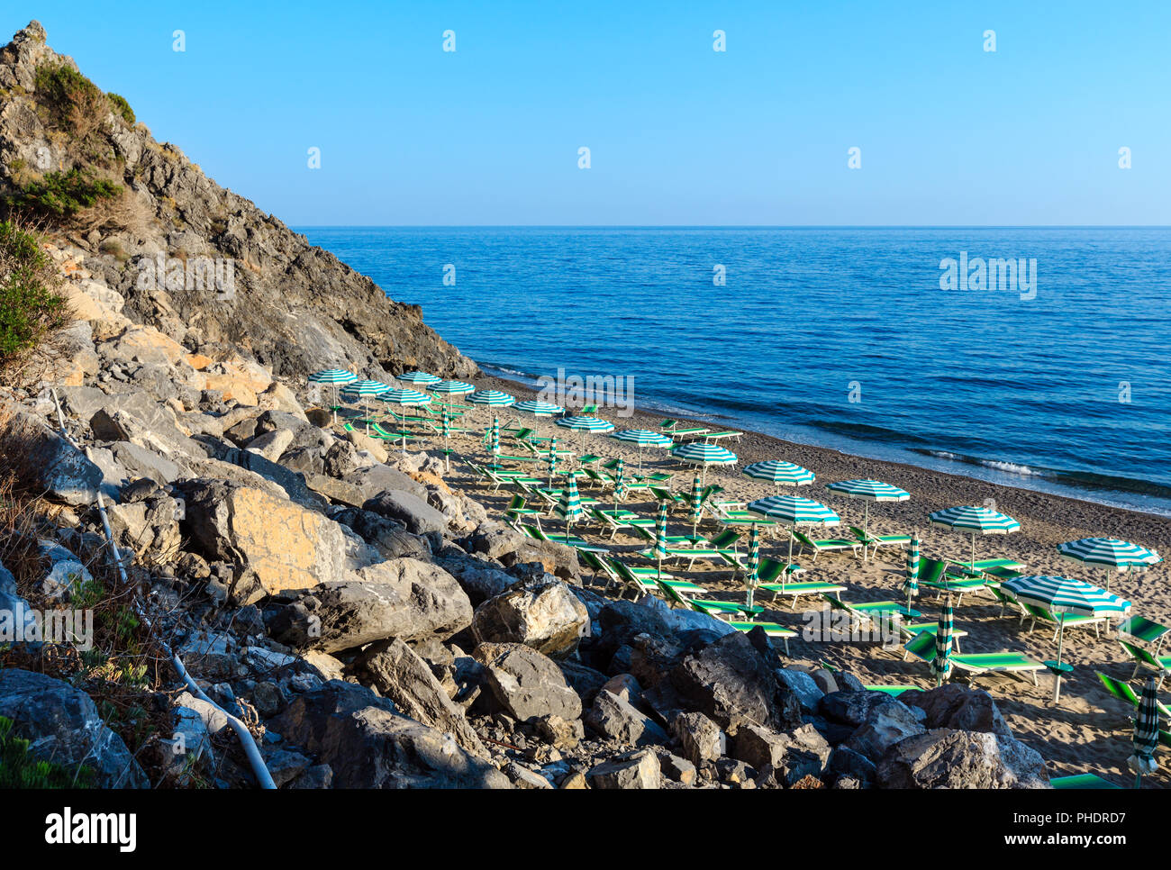 Tyrrhenian sea beach, Campania, Italy Stock Photo - Alamy