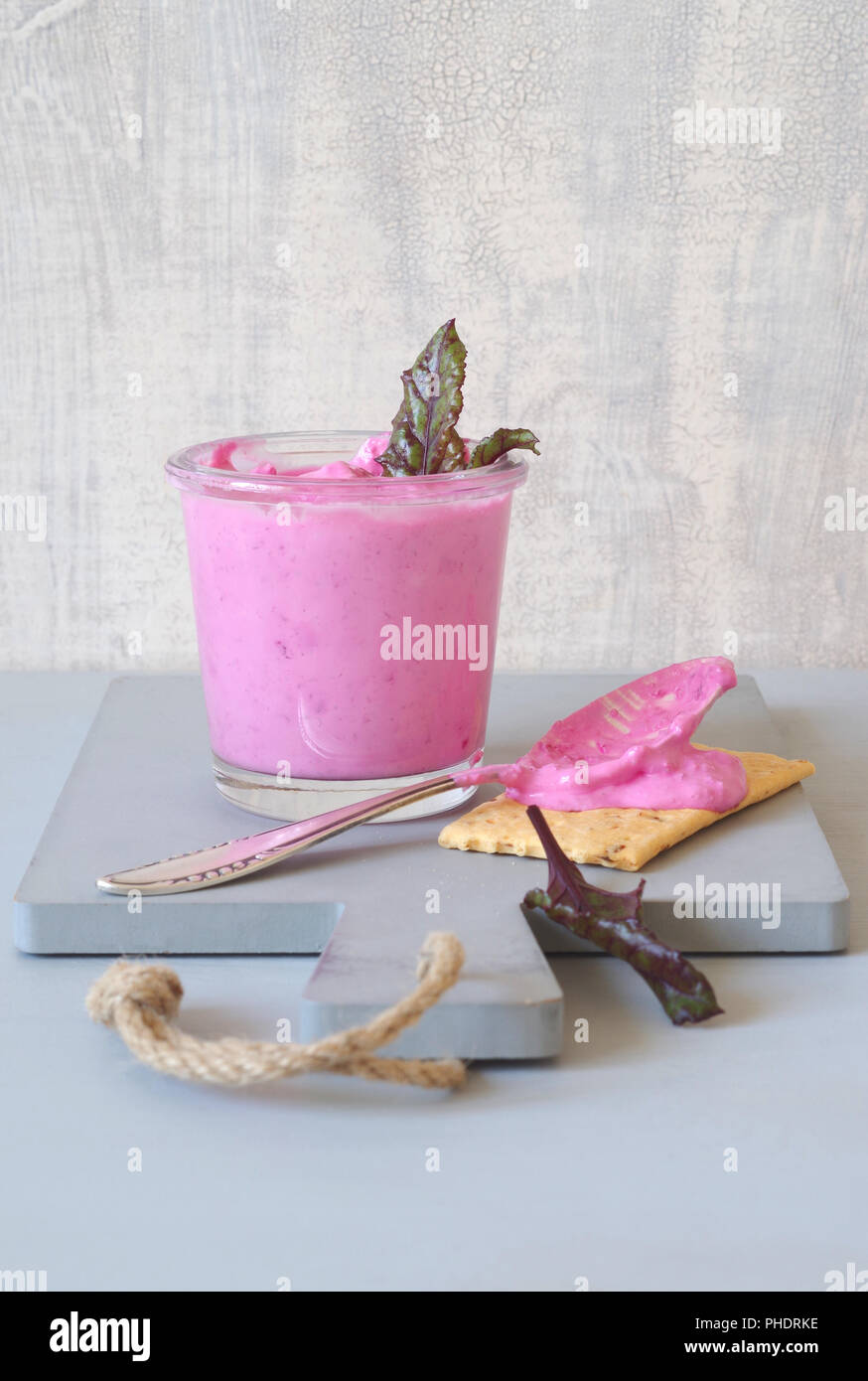 beetroot cream cheese Stock Photo - Alamy