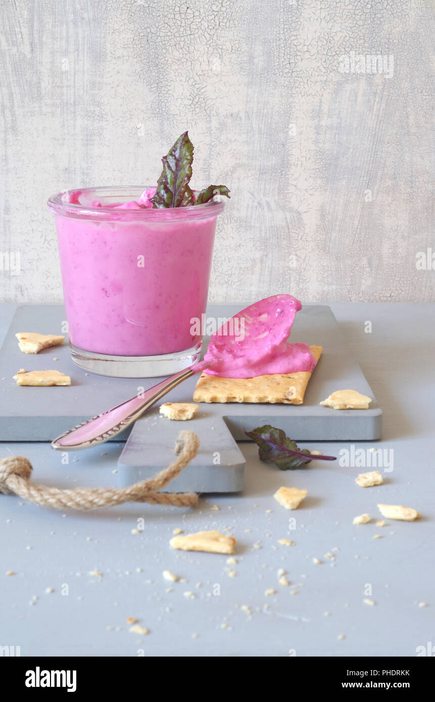 beetroot cream cheese Stock Photo - Alamy