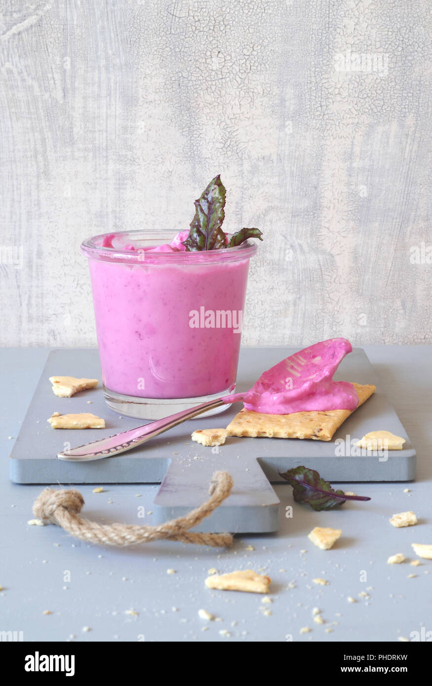 beetroot cream cheese Stock Photo - Alamy