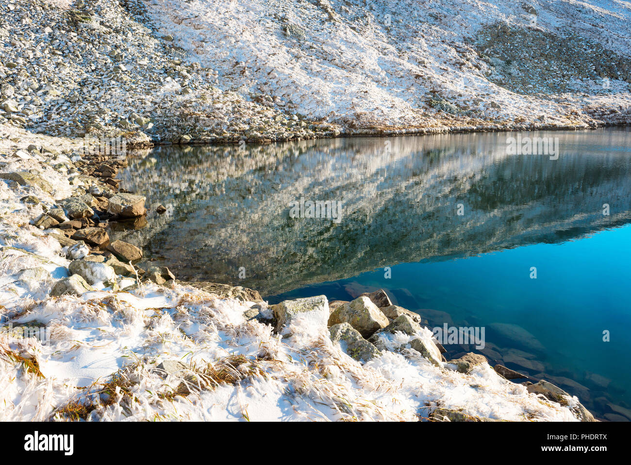 Blue frozen lake Stock Photo - Alamy