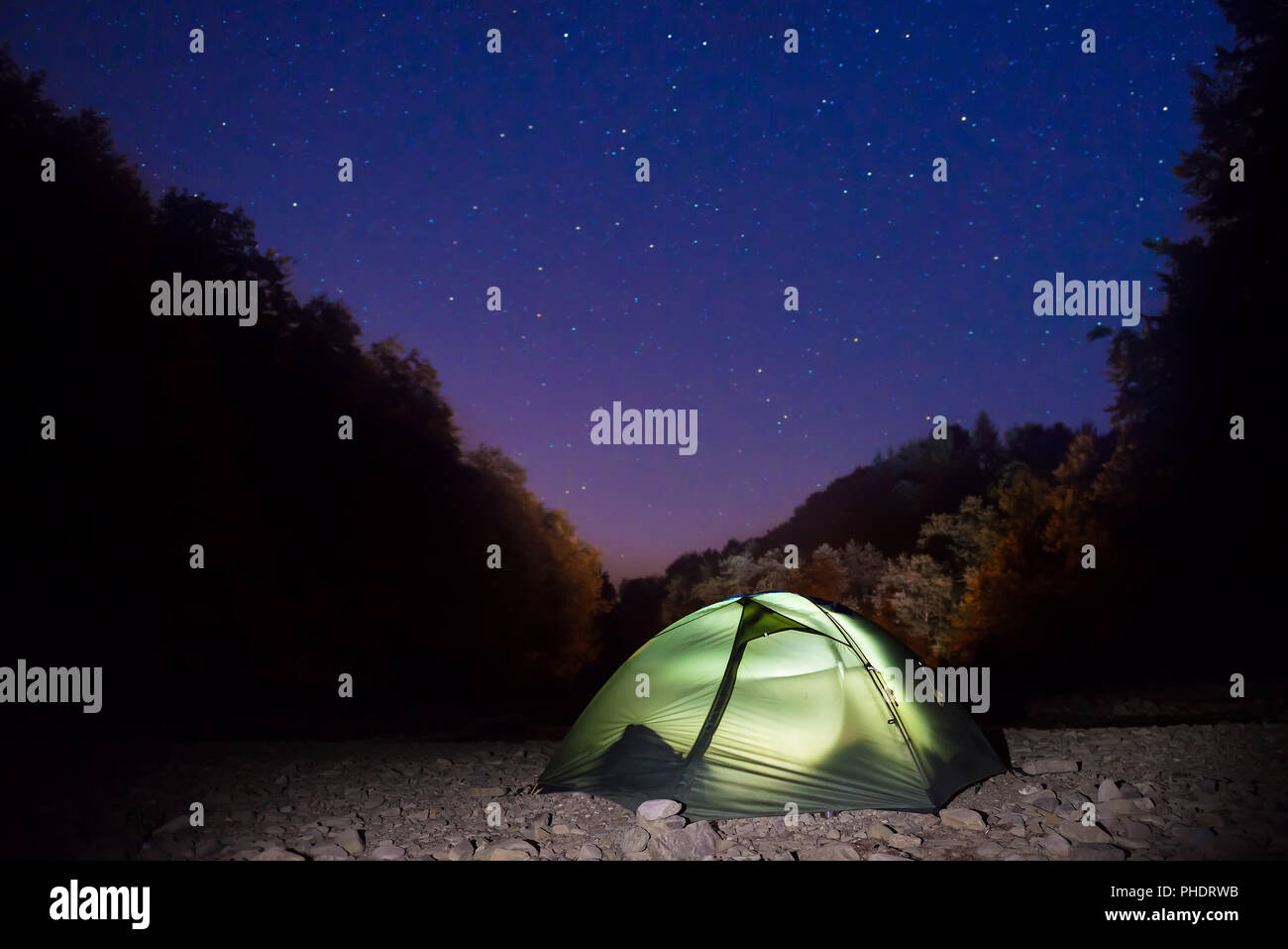 Green tent night hi-res stock photography and images - Alamy