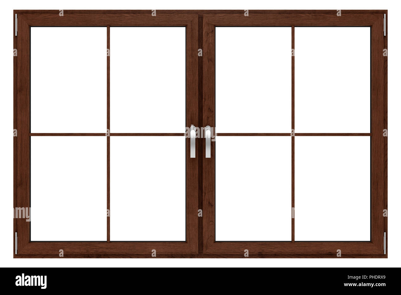 brown wooden window isolated on white background Stock Photo - Alamy