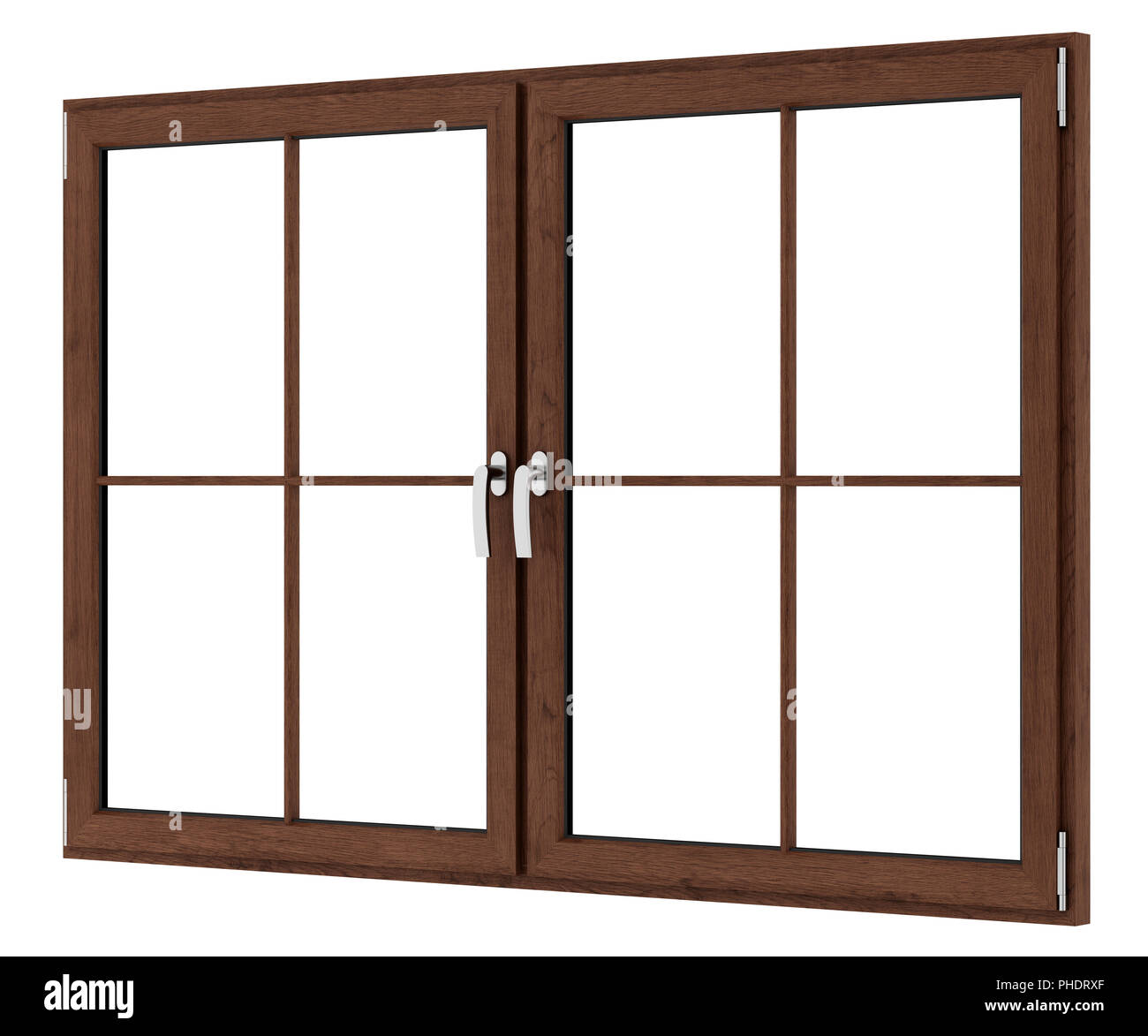 brown wooden window isolated on white background Stock Photo - Alamy