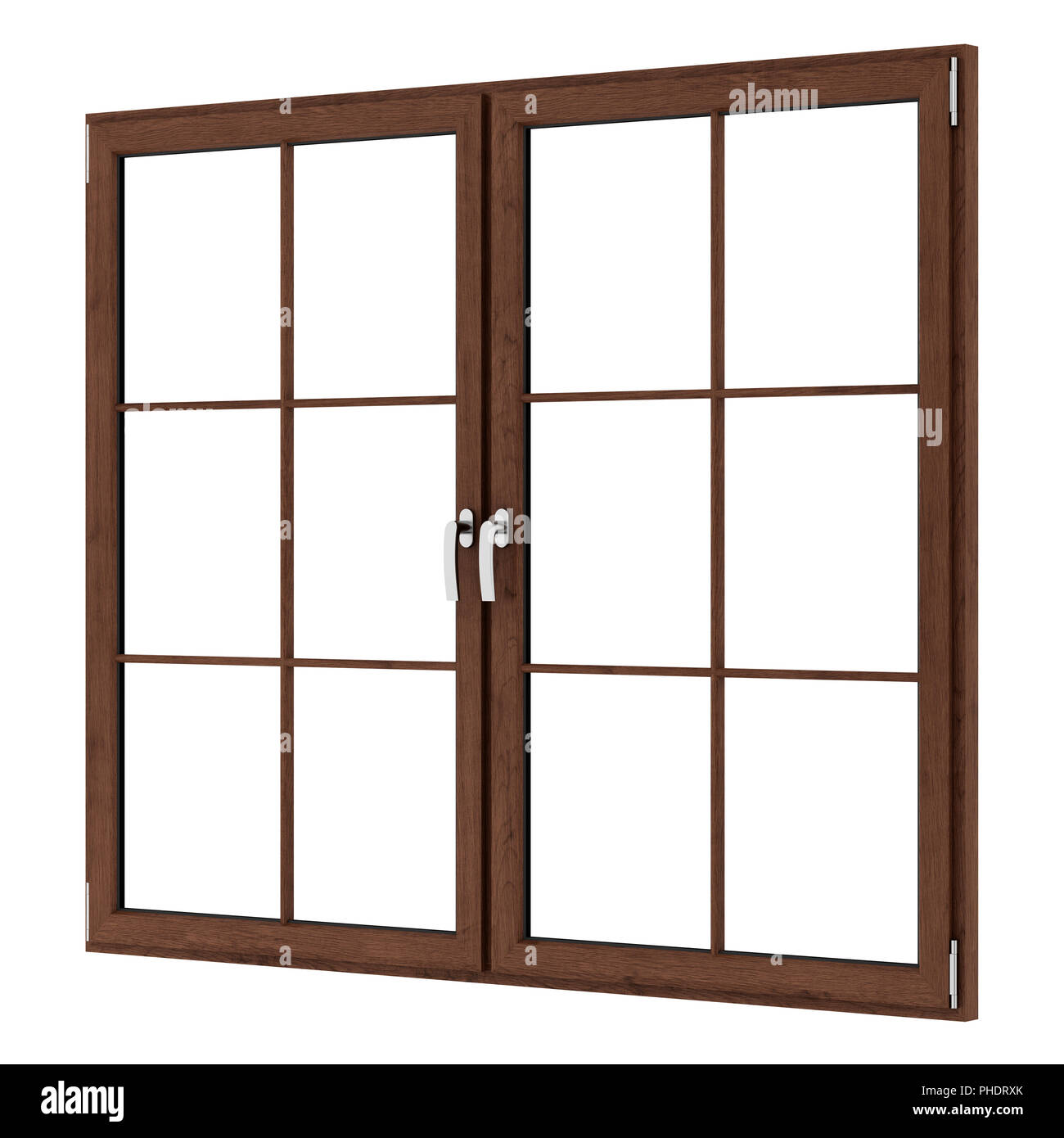 brown wooden window isolated on white background Stock Photo - Alamy