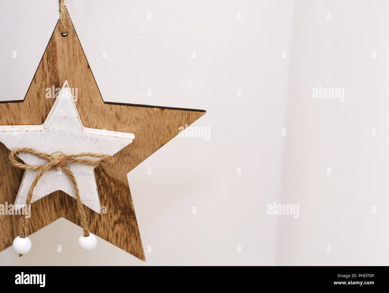 white wooden star shaped decoration Stock Photo - Alamy