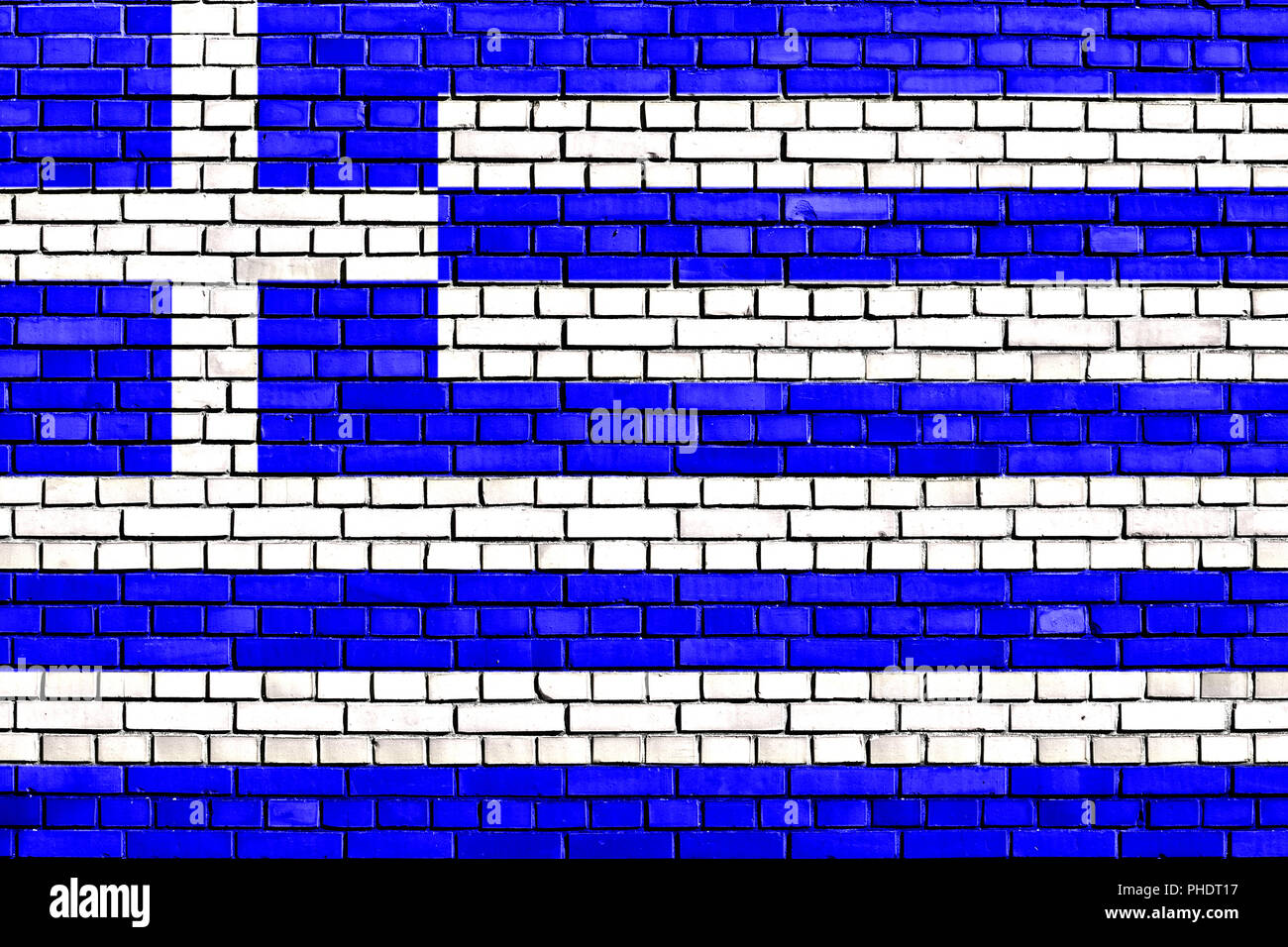 flag of Greece painted on brick wall Stock Photo - Alamy
