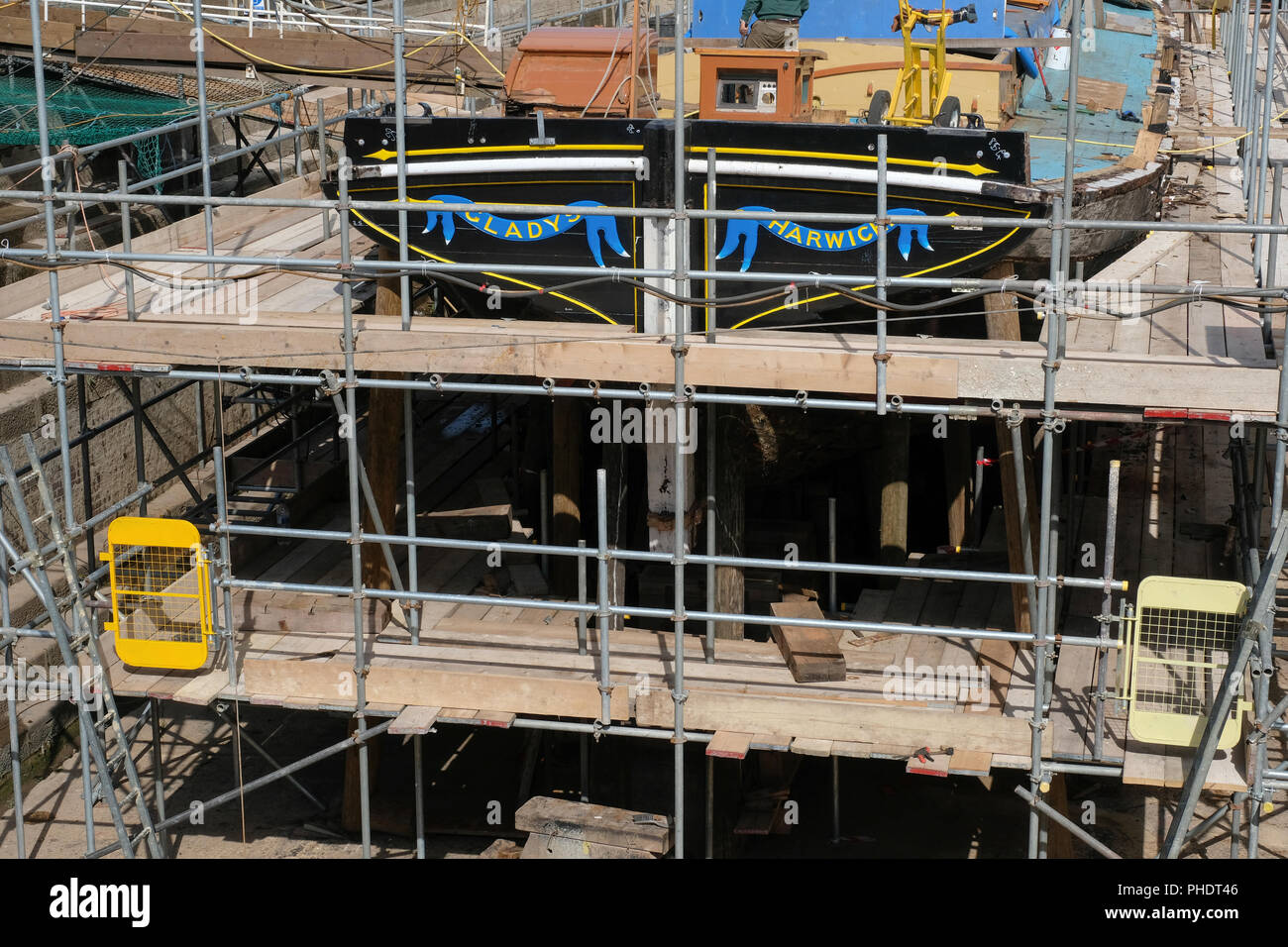 Thames spritsail barge Gladys in dry doack at Gloucester for ...