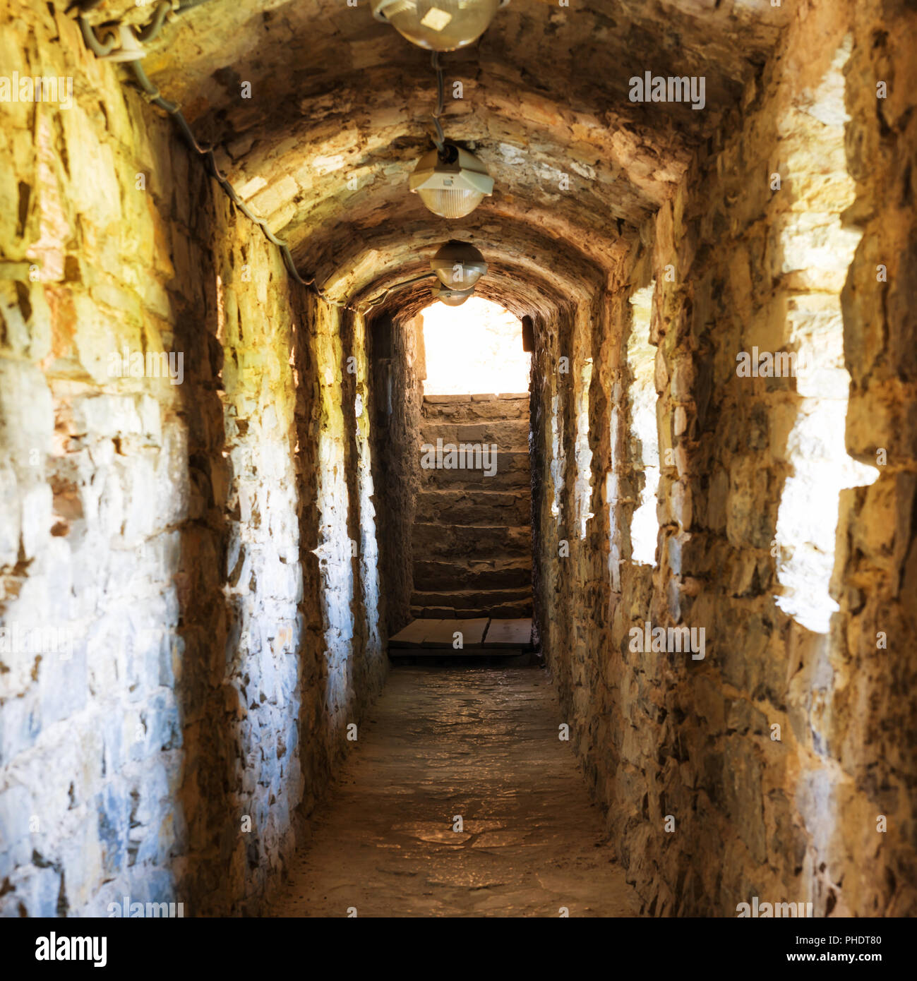 Corridor in ancient underground hi-res stock photography and images - Alamy
