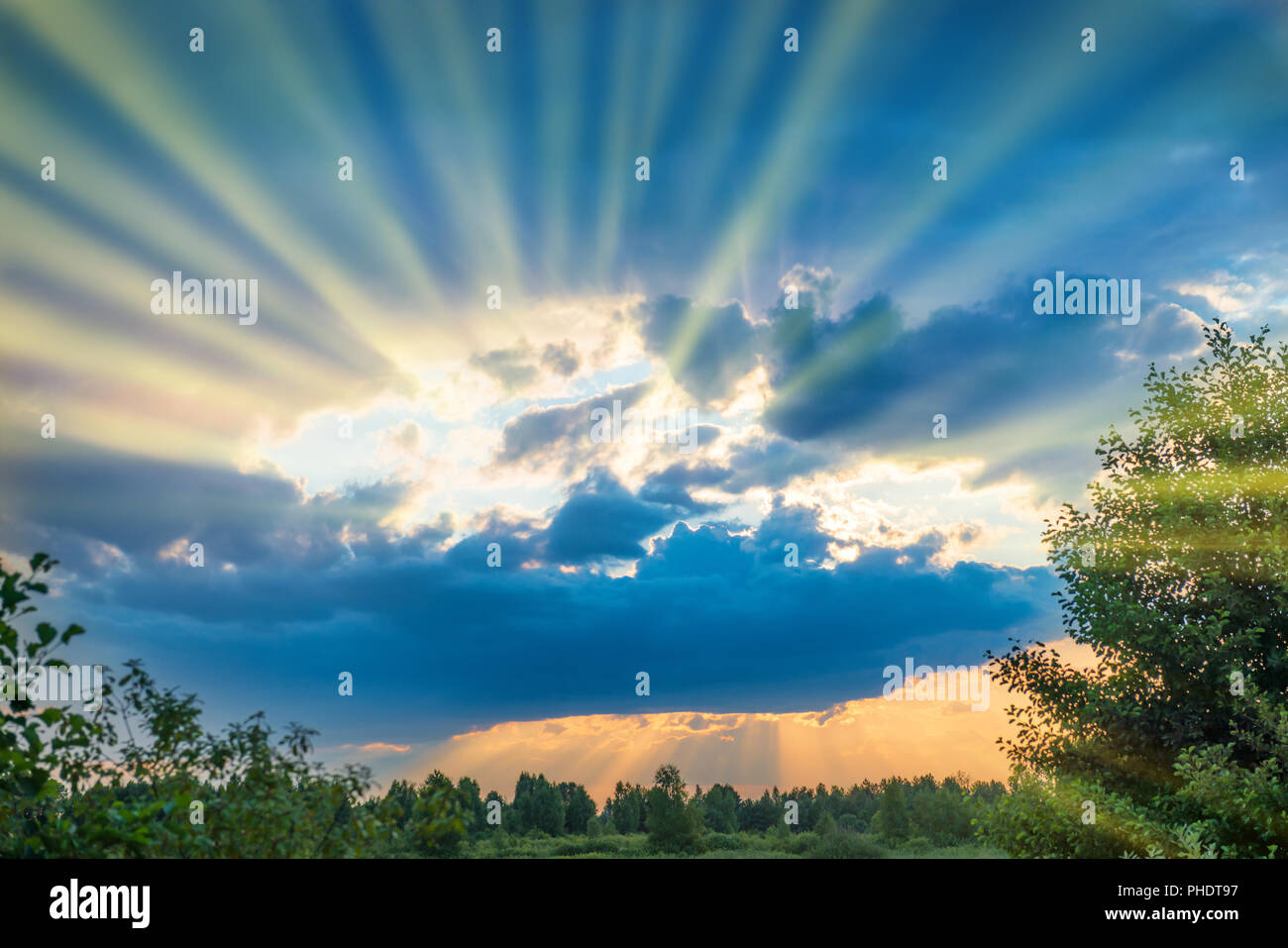 Colorful sunset outside Stock Photo - Alamy