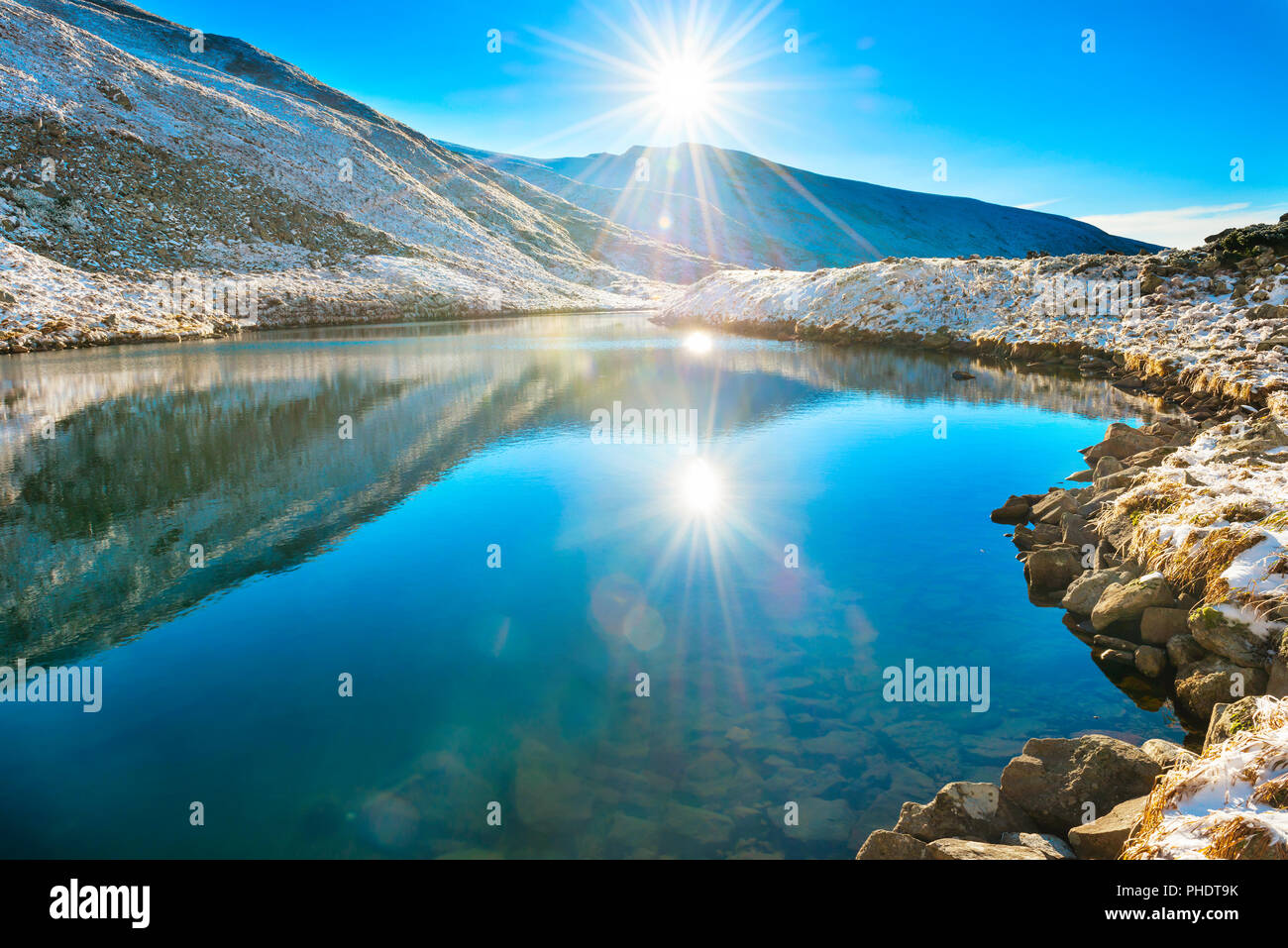 Beautiful lake moraine sunset hi-res stock photography and images - Alamy