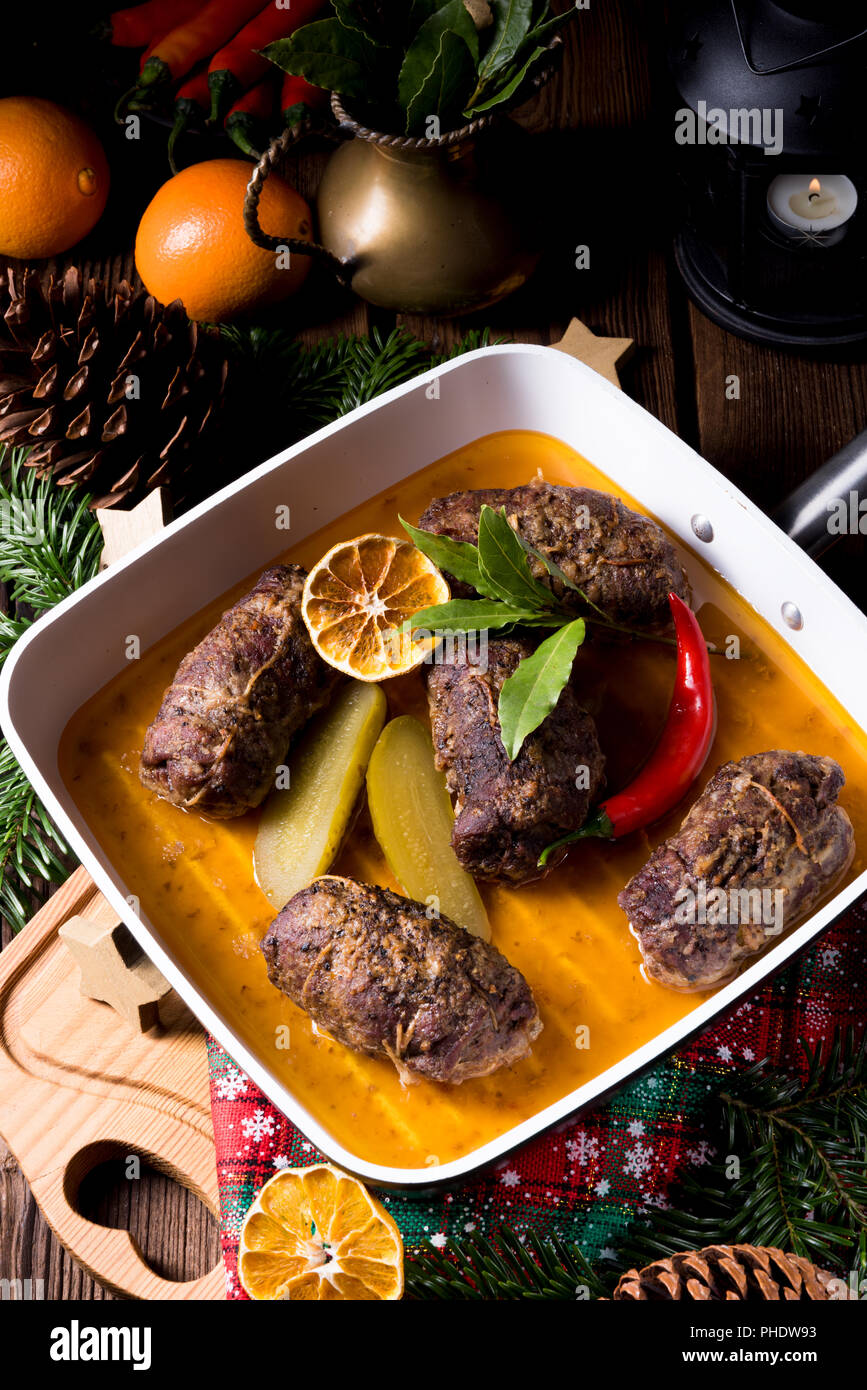 Beef rolls from the oven Stock Photo - Alamy