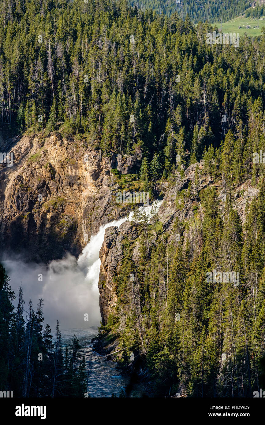 Upper Falls waterfall in Grand Canyon of Yellowstone Stock Photo - Alamy
