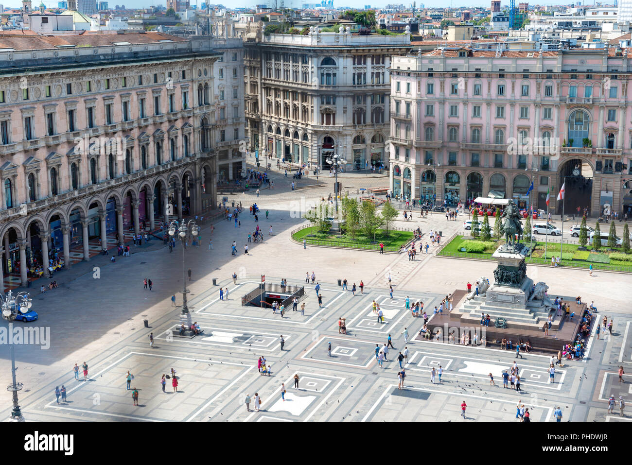 Aerial view of square in Milan Stock Photo - Alamy