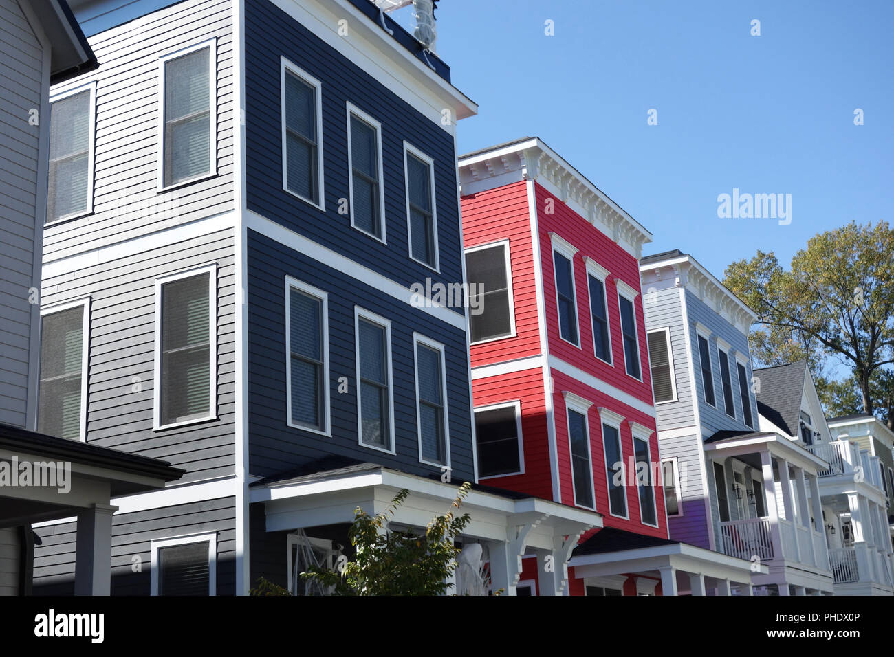 Colorful new homes Stock Photo - Alamy