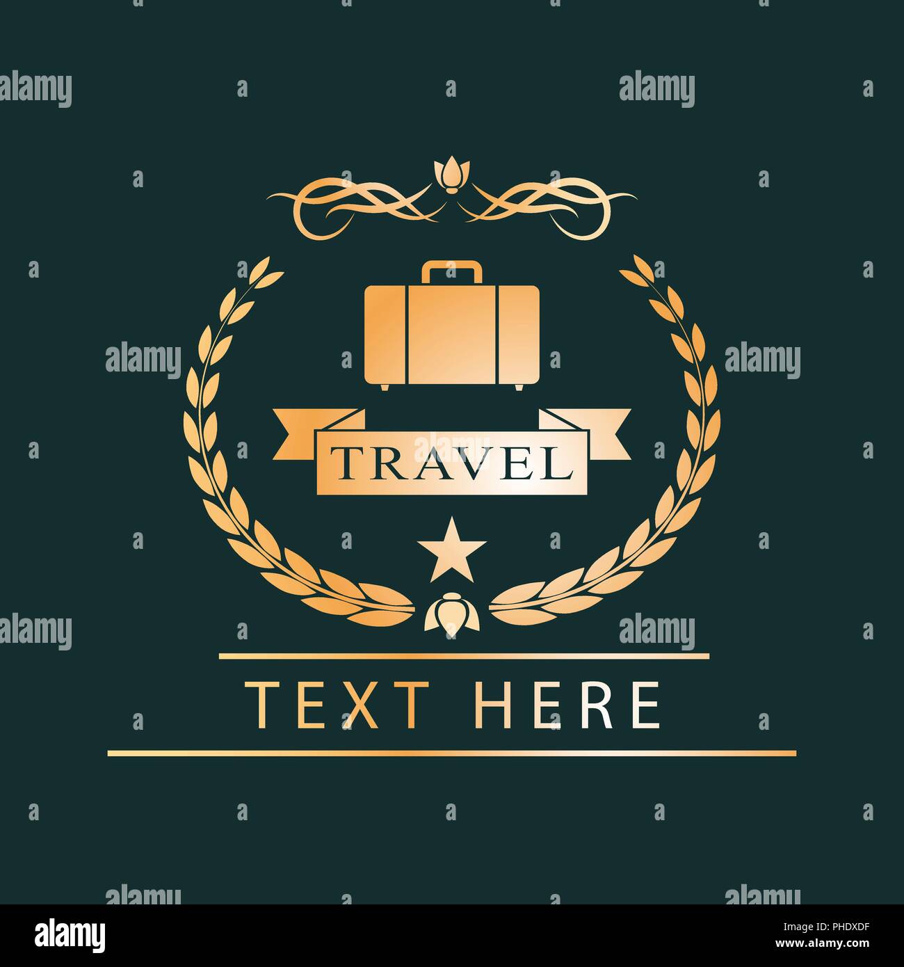 Golden logo.Travel emblem for design Stock Vector Image & Art - Alamy