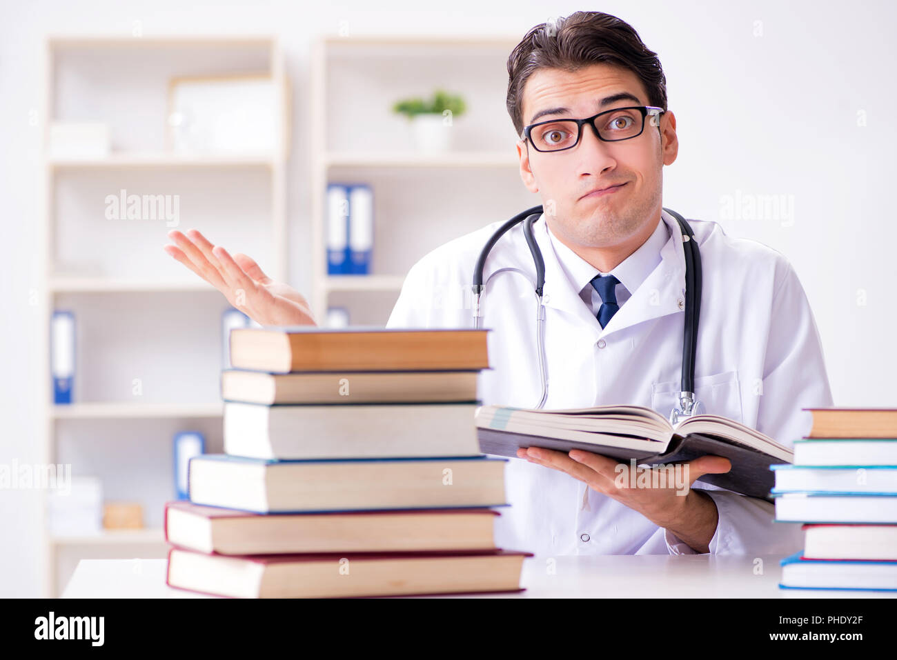 Medical student preparing for university exams Stock Photo - Alamy