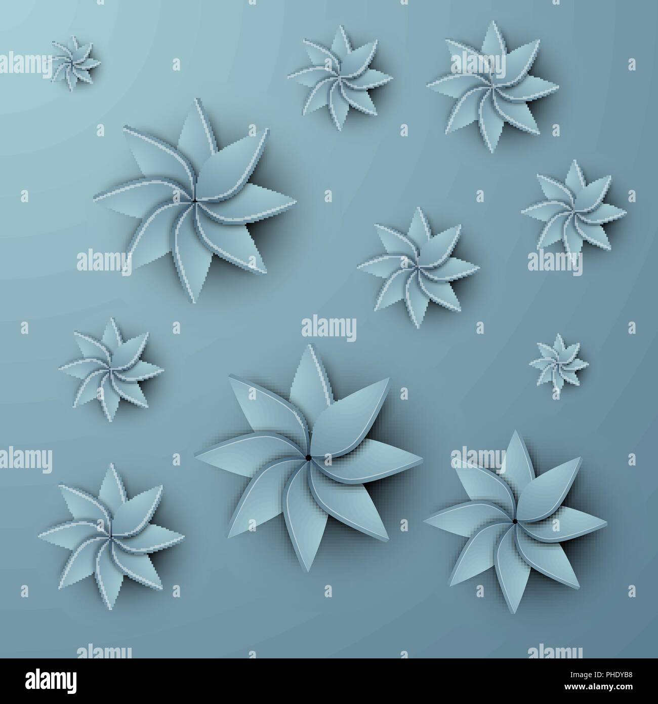 Vector illustration of turquoise abstract geometric flower Stock Vector ...