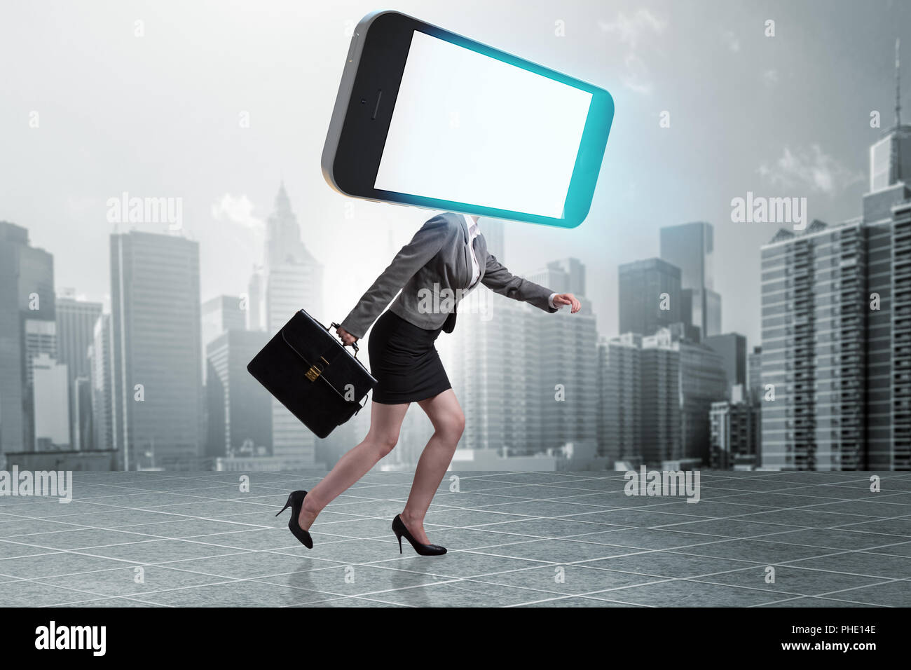 Mobile phone zombie under the influence of smartphone Stock Photo - Alamy