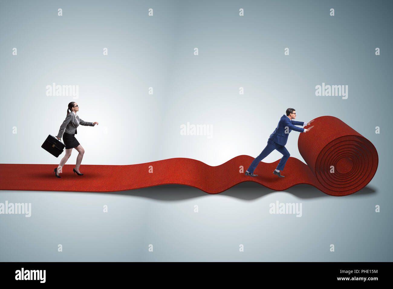 Business people in success concept with red carpet Stock Photo - Alamy